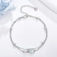 Daisy Moonstone Anklet Sterling Silver Daisy Flower Layered Ankle ...