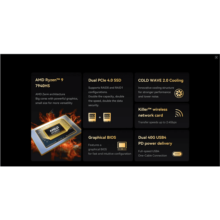 MINISFORUM UM790PRO AMD Ryzen 9 7940HS Mini PC RAM 32GB SSD MINISFORUM UM790PRO AMD Ryzen 9 7940HS Mini PC RAM 32GB SSD