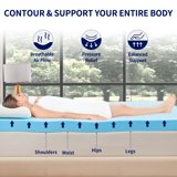 2, 3, or 4 Inch Gel-Infused Memory Foam Mattress Topper（2", California ...