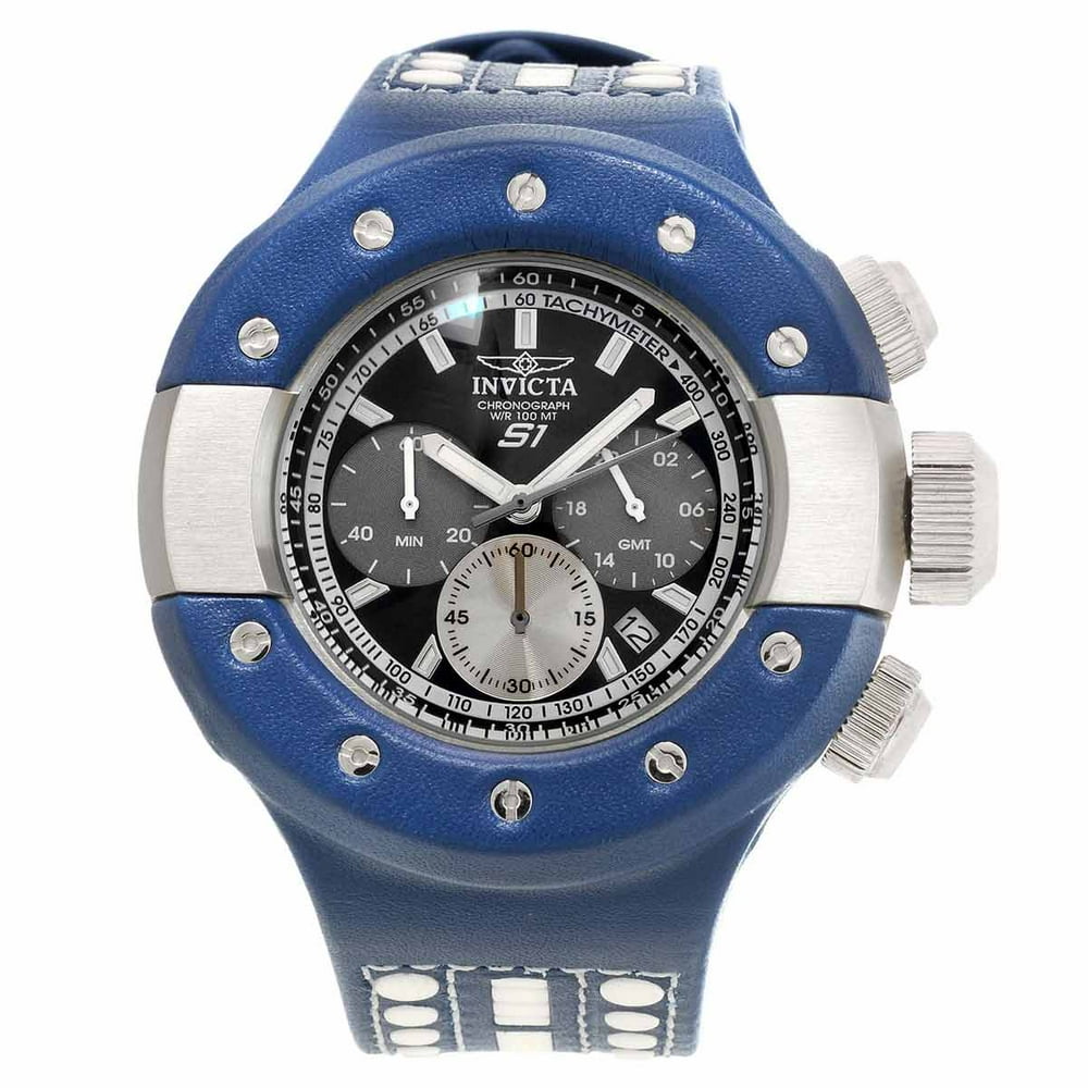 Invicta - Invicta 19178 Men's S1 Rally Black Dial Blue and White Strap ...