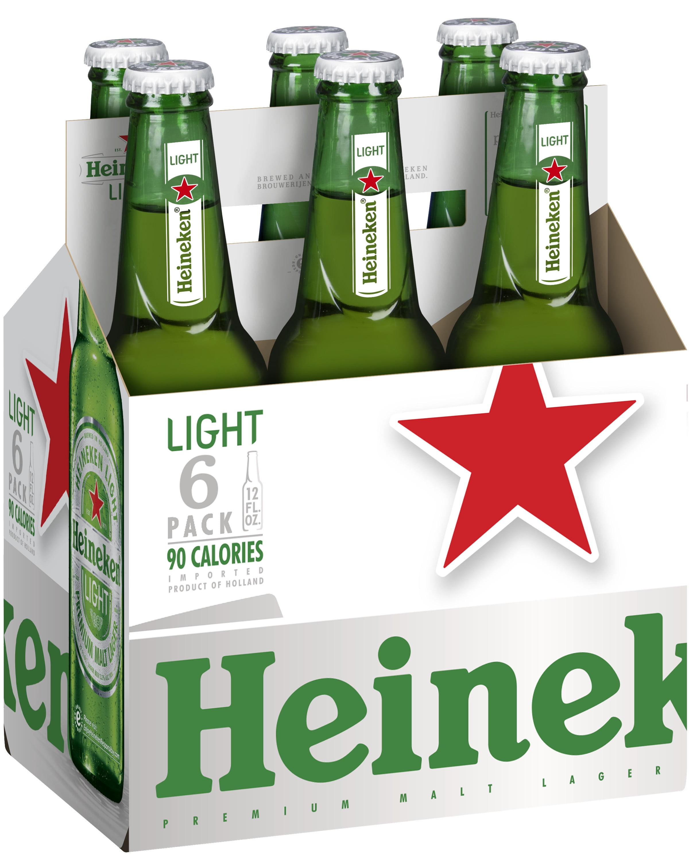 Heineken Light Lager Beer, 6 Pack, 12 fl oz Bottles - Walmart.com