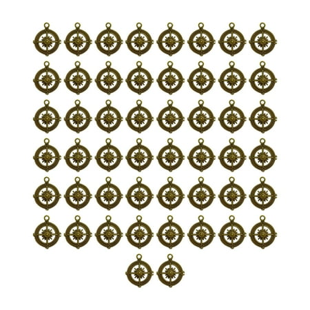 50 Pieces Lovely Compass Charms Mini Compass Shape Accessories for ...