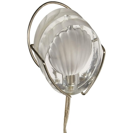 Lite Source LS-283SHL Table Lamp with Shell Glass Shades, Steel Finish ...