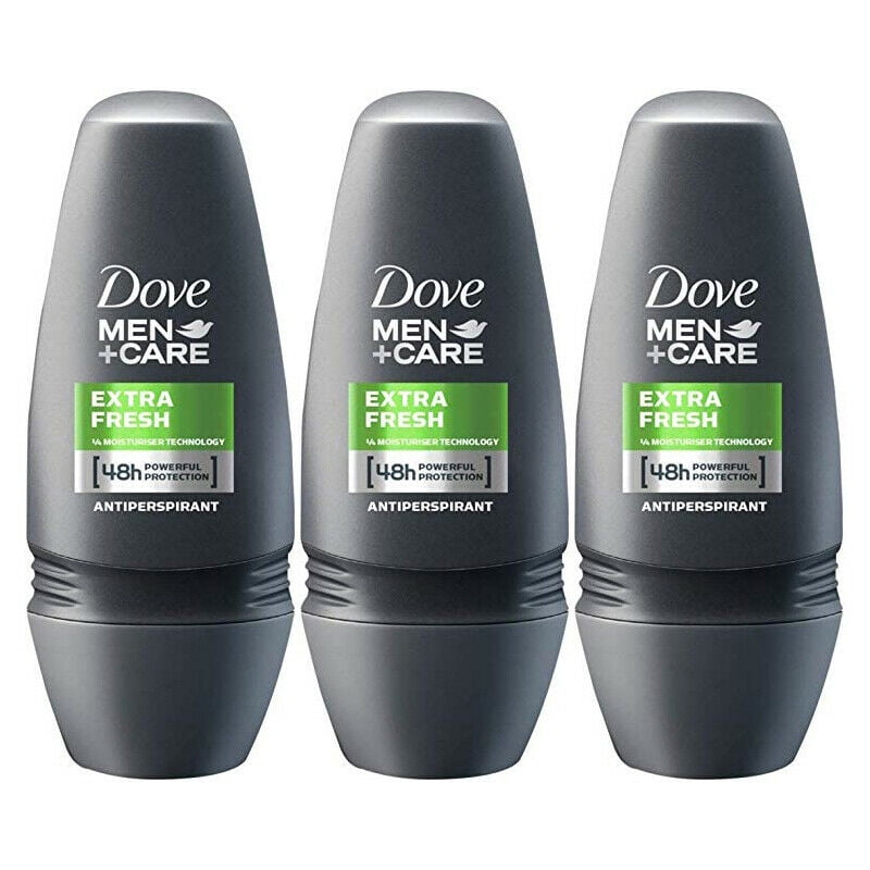 3 x Dove Mens + Care Extra Fresh Roll On Anti Perspirant Deoderant for ...