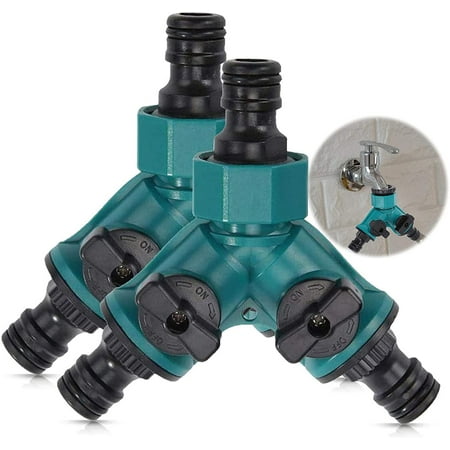 2 Way Hose Splitter Irrigation Water Tap Splitter Quick Connector ...