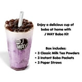 J Way Instant Boba Taro Milk Tea Set, Taro Bubble Tea Kit, 3 Drinks ...