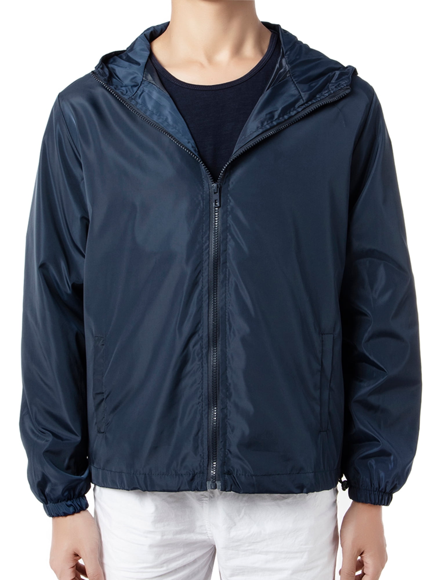 SHCKE Mens Lightweight Windbreaker Jacket Windproof Hooded Outwear ...