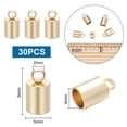 30pcs 201 Stainless Steel Cord Ends End Caps Column Real 24K golden ...