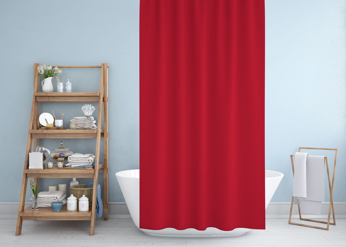 3S Brother's Solid Red Shower Curtain Single Panel for Bathroom, Unique ...