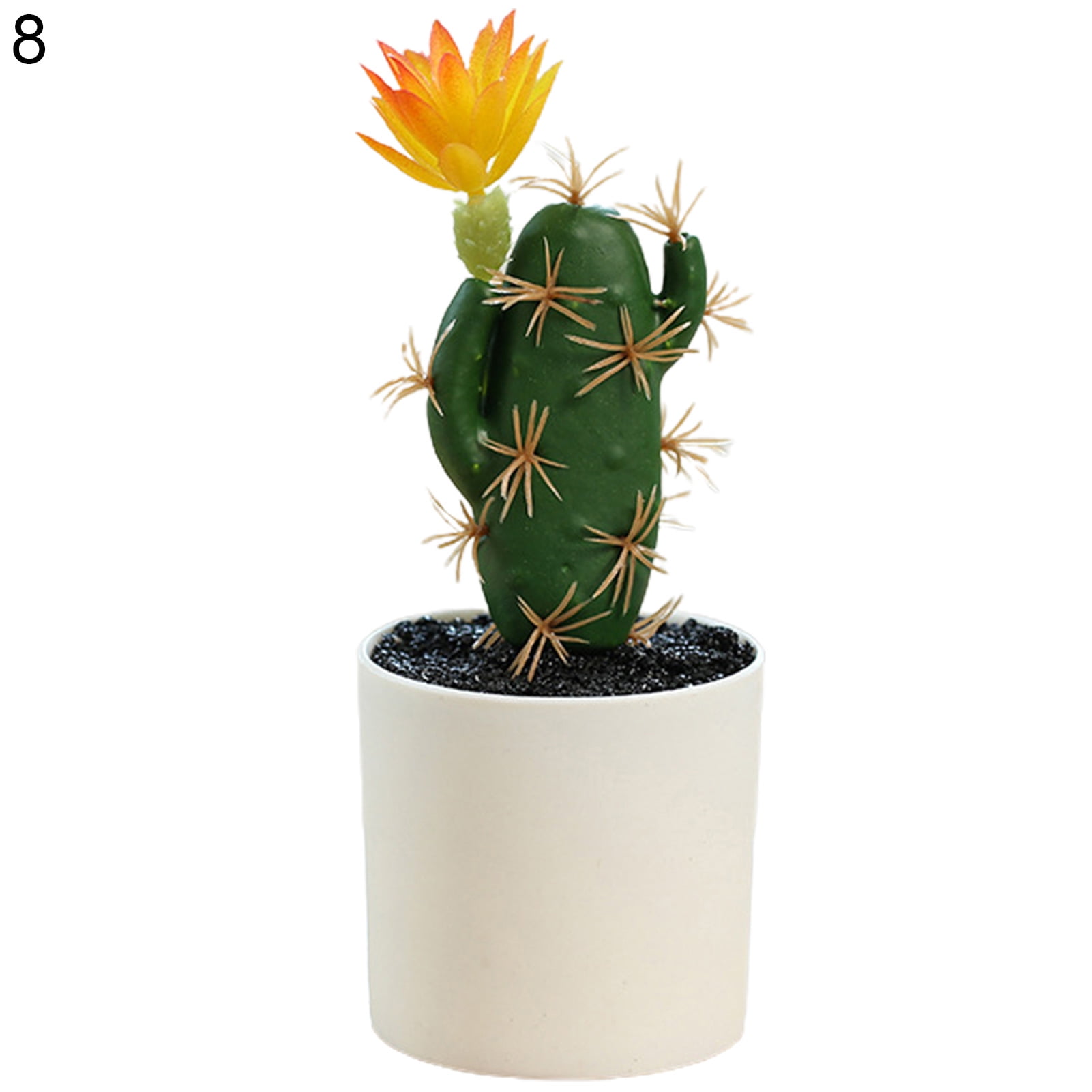 Artificial Cactus Plants, Mini Fake Desert Plants in White Pots ...