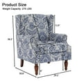 DREAMSIDEA Wingback Accent Chair with Nailhead Trim & Retro Wood Legs ...