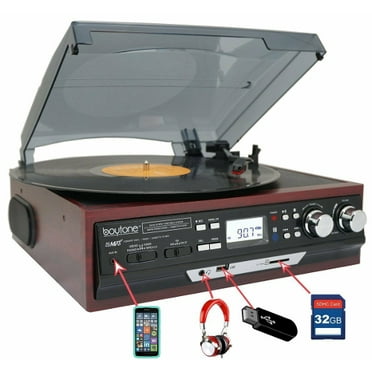 Trexonic 3-Speed Turntable With CD Player, Dual Cassette Player, BT, FM ...