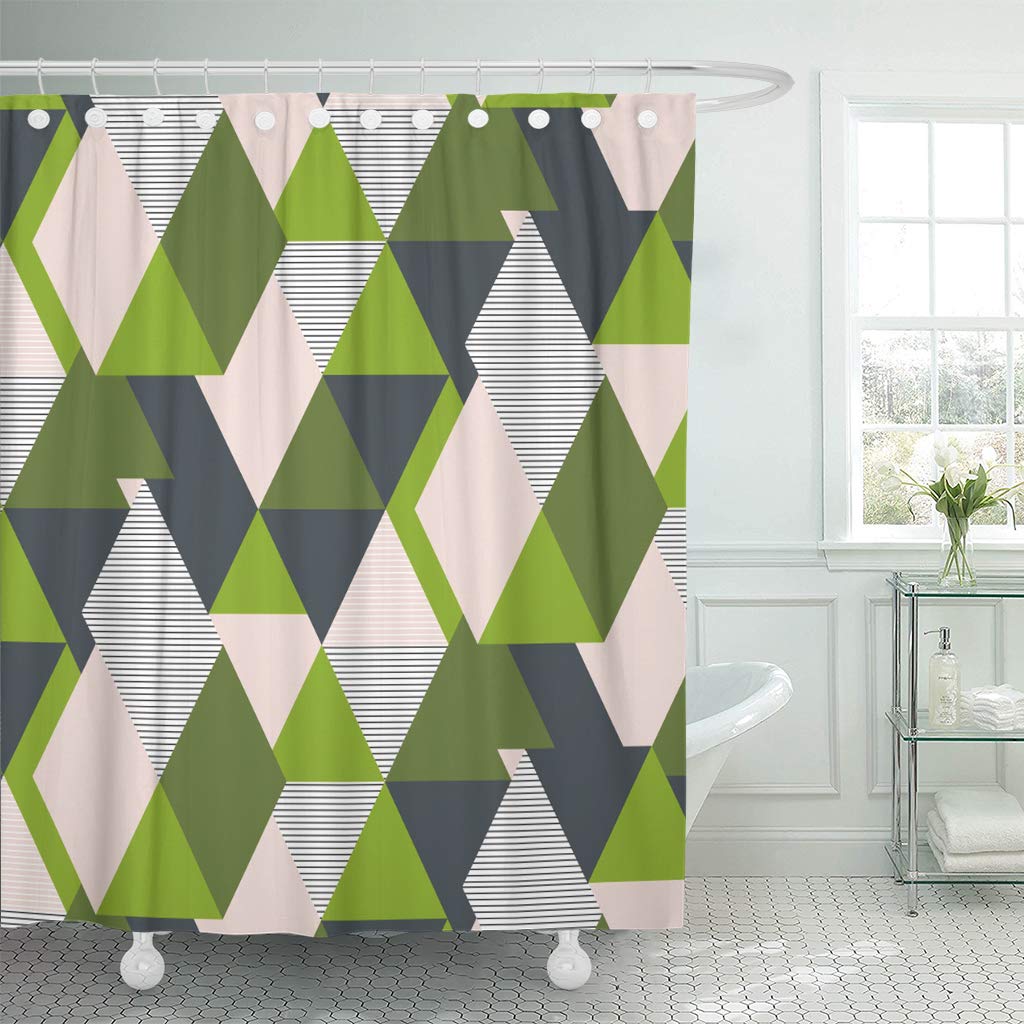 KSADK Geometry Fresh Green Triangle Geometric Summer Modern Poly ...