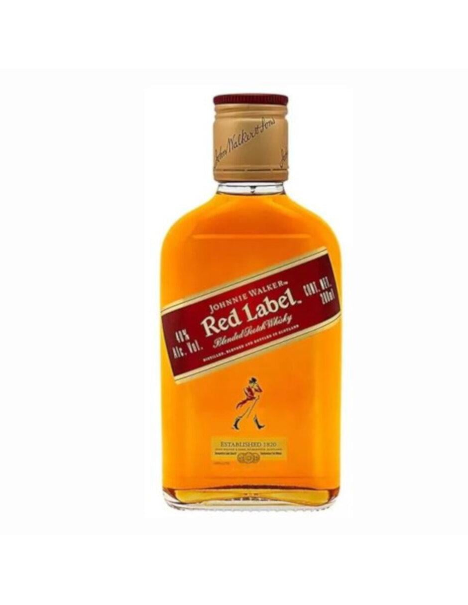 Pack de 4 Whisky Johnnie Walker Blend Red Label 200 ml | Walmart en línea