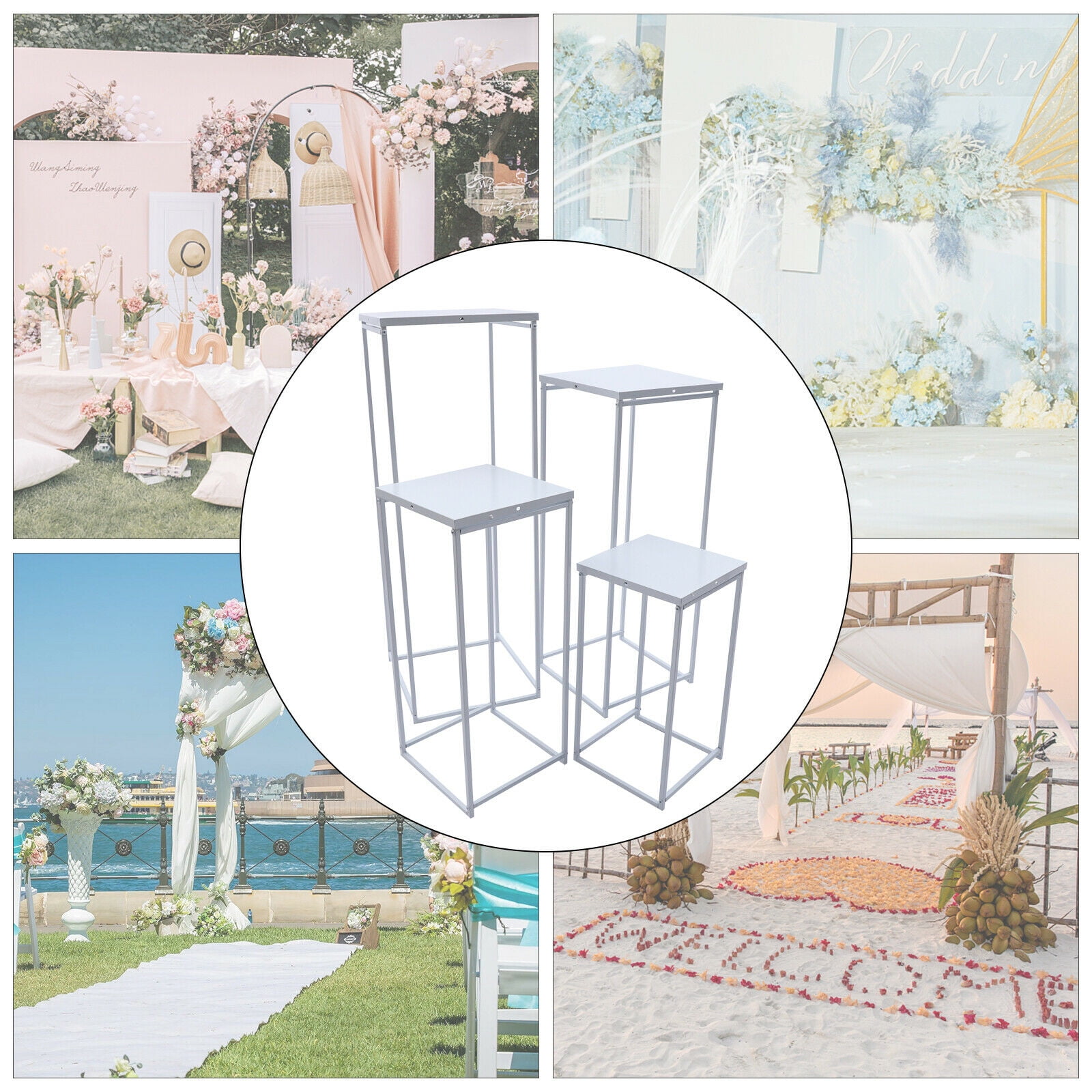 4Pcs Flower Floor Stand Metal Column Flower Stand Wedding Decoration ...