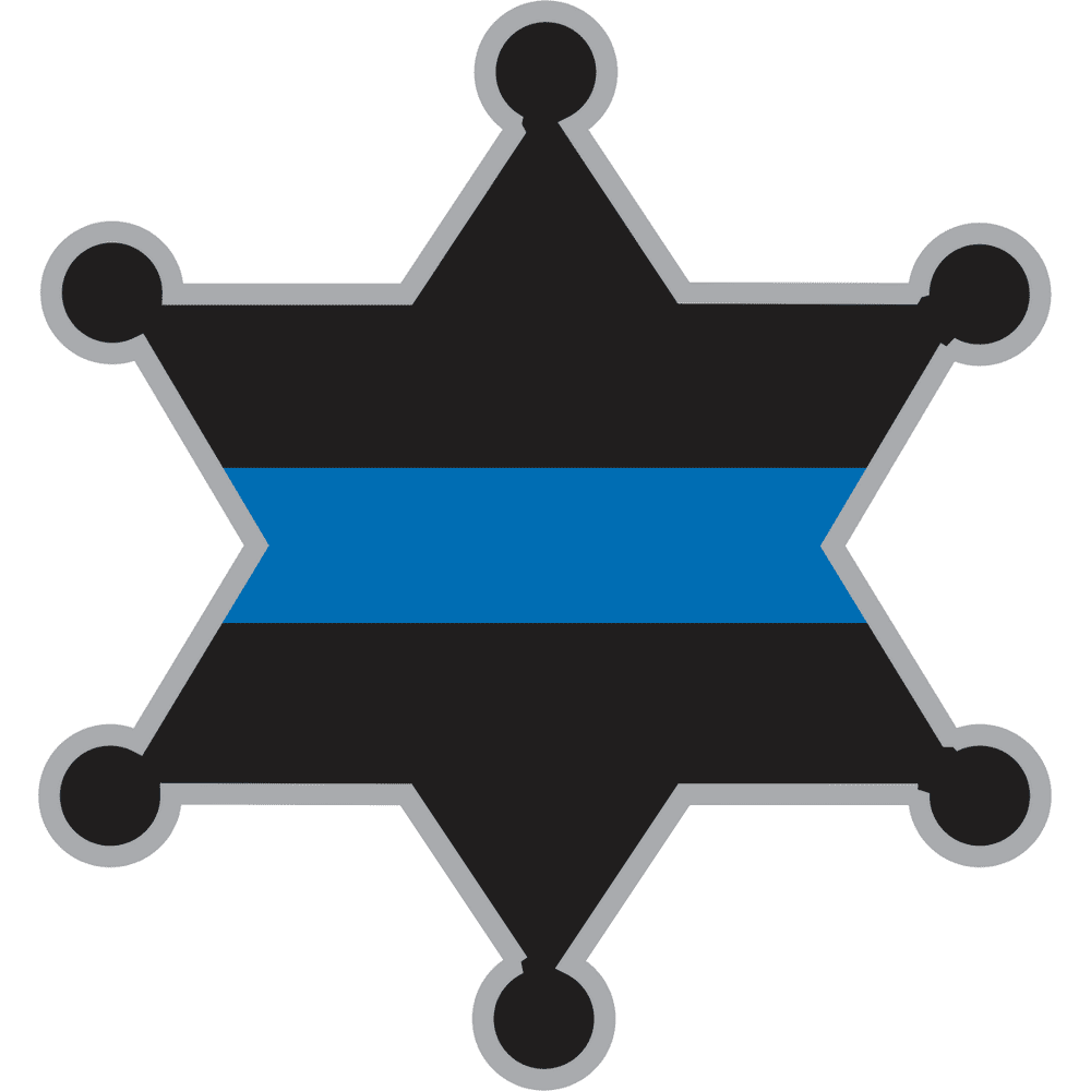 3.8 Inch Thin Blue Line Sheriff Badge Decal - Walmart.com - Walmart.com