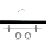 International Hanger Wooden Bottom Hanger w/Clips, Black Velvet Finish ...