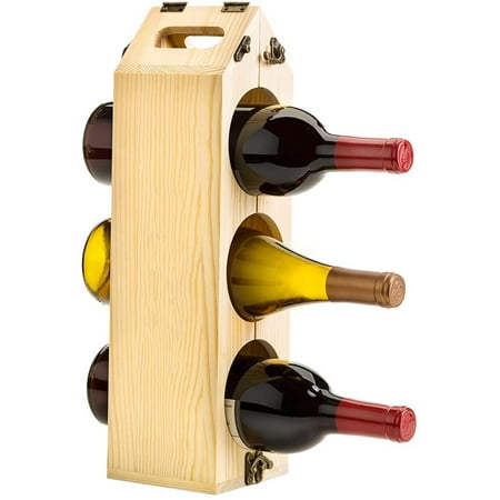 Lepai Portable Wooden Wine Box with Metal Buckle, Extensible Wood Wine ...