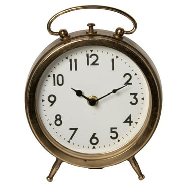 Stratton Home Decor Distressed White Table Top Clock - Walmart.com
