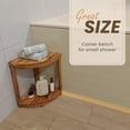 18" Wood Corner Shower Bench & Corner Shower Stool with Storage Shelf ...