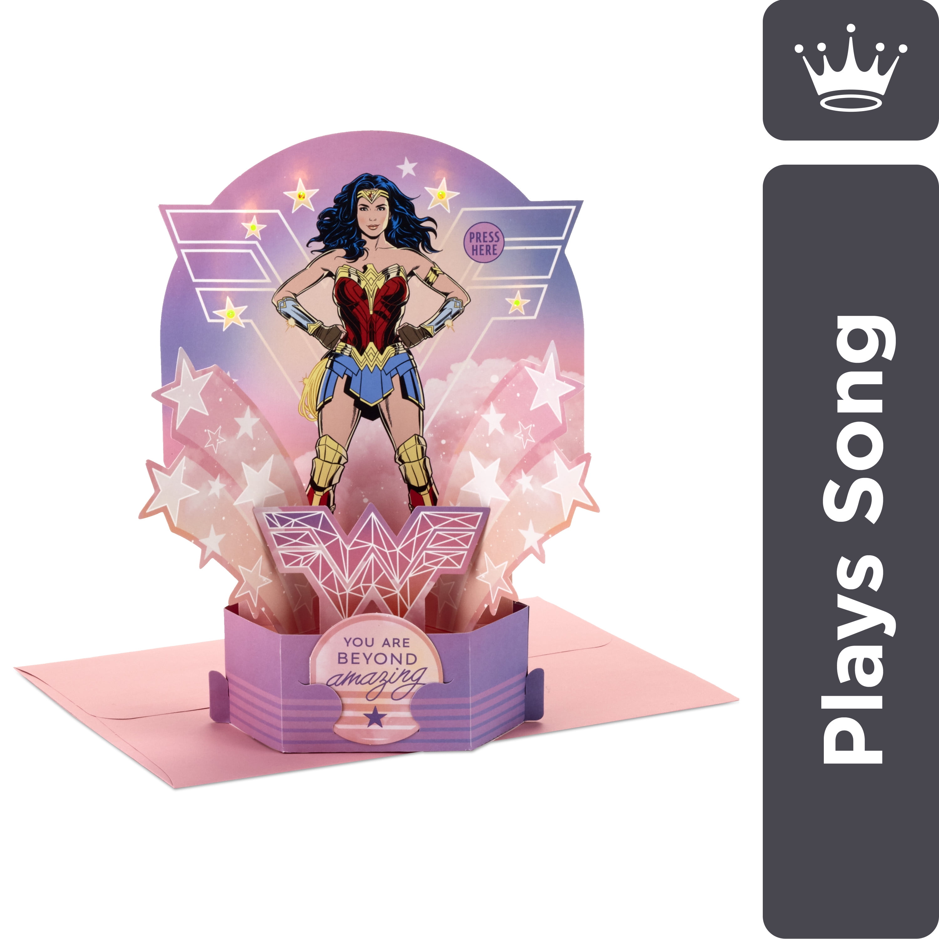 Hallmark Wonder Woman Paper Wonder Pop Up Birthday Card with Music ...