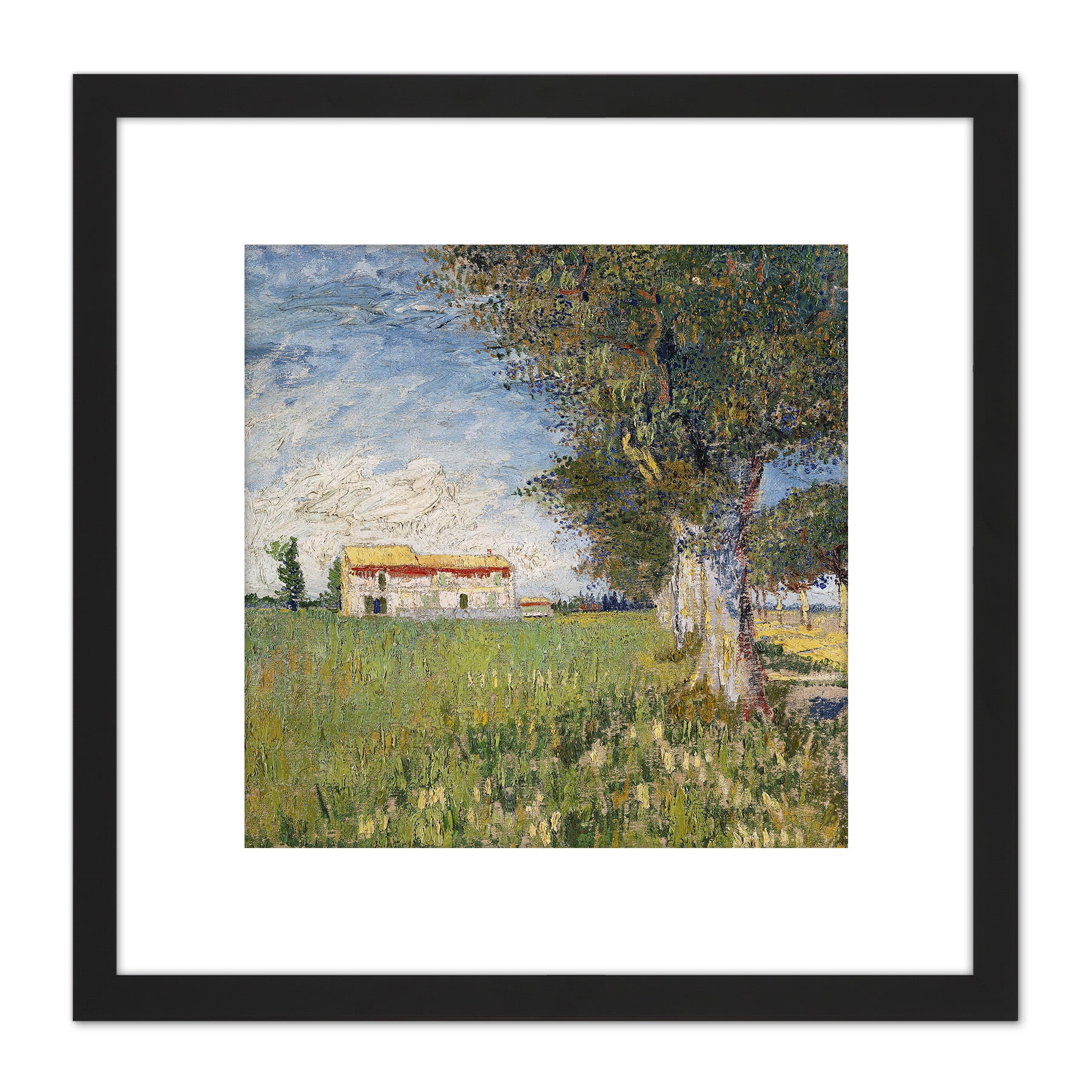 Vincent Van Gogh Boerderij In Een Korenveld 8X8 Inch Square Wooden ...