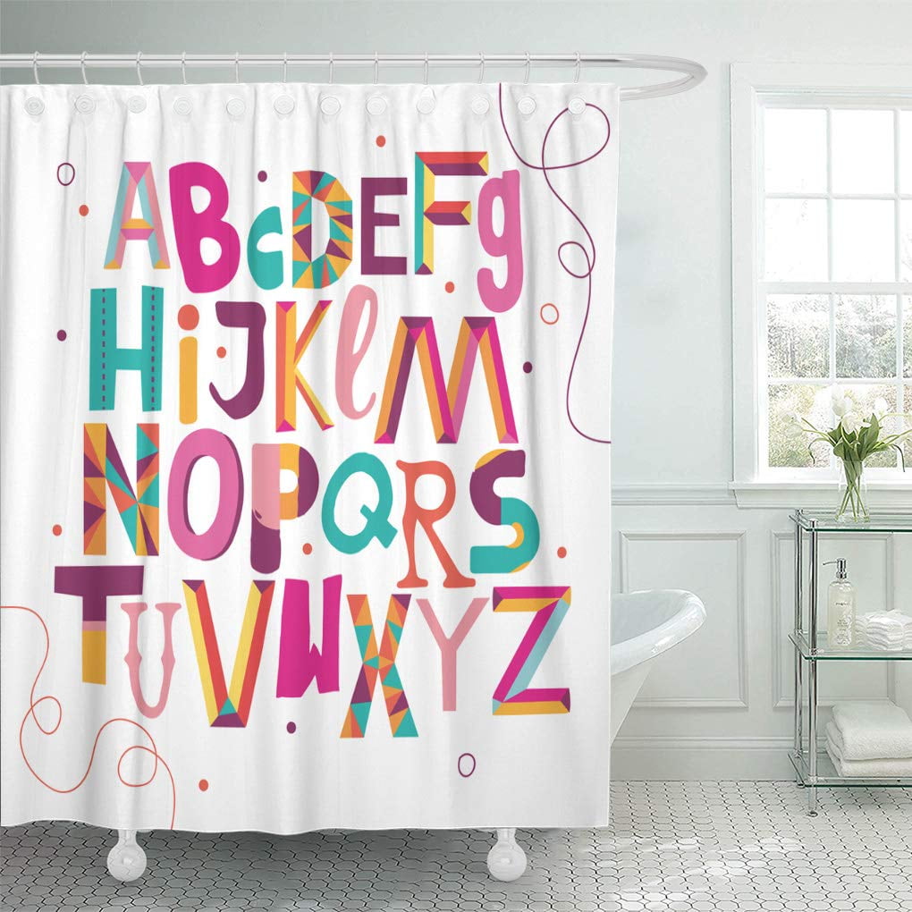 CYNLON Colorful Alphabet Bright ABC Cute Typo Cartoon Sweet Funny ...