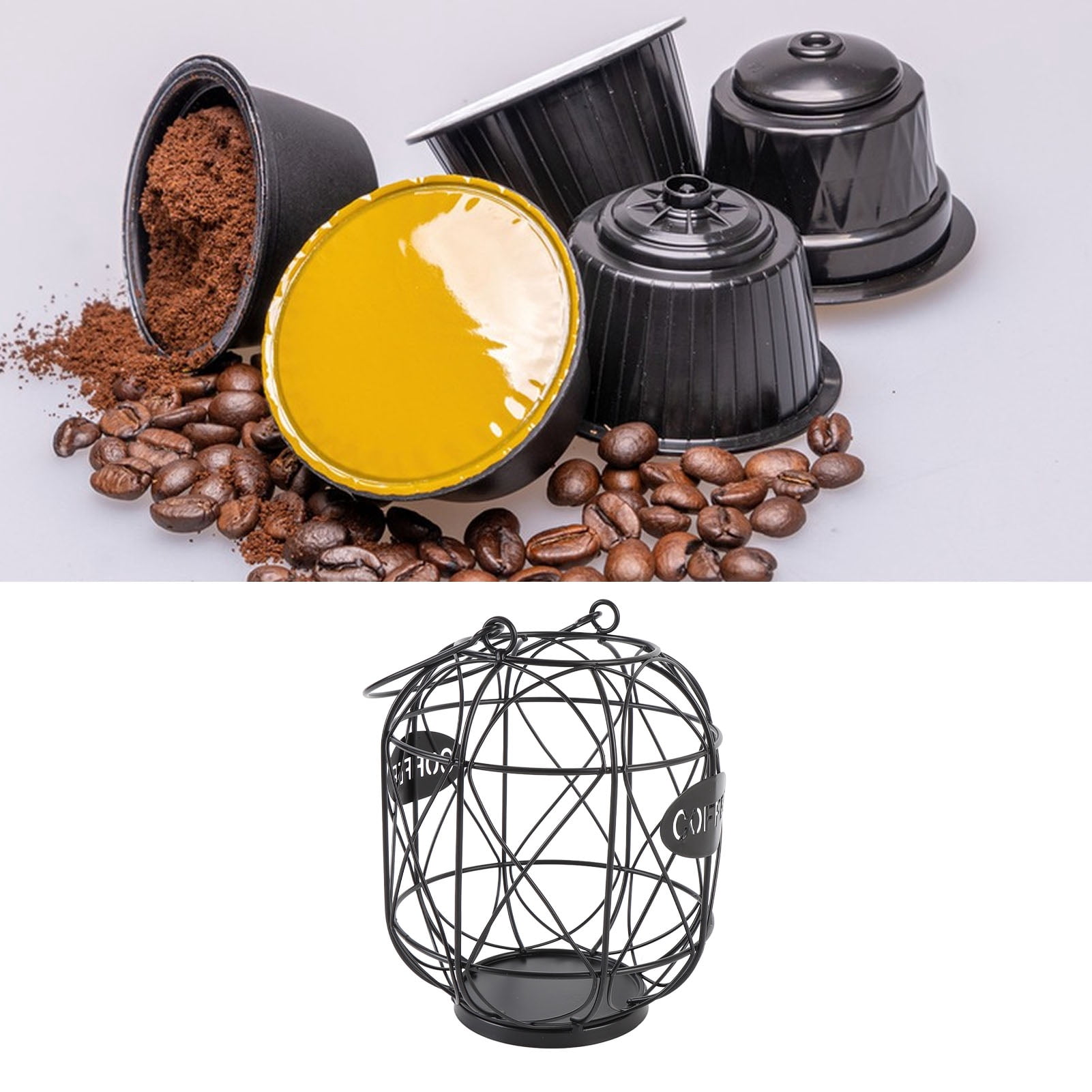 Coffee Pod Holder, Metal Coffee Capsule Basket with Handle Design ...