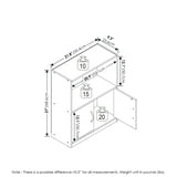 Furinno Gruen 2-Tier Open Shelf Bookcase with 2 Doors Storage Cabinet ...