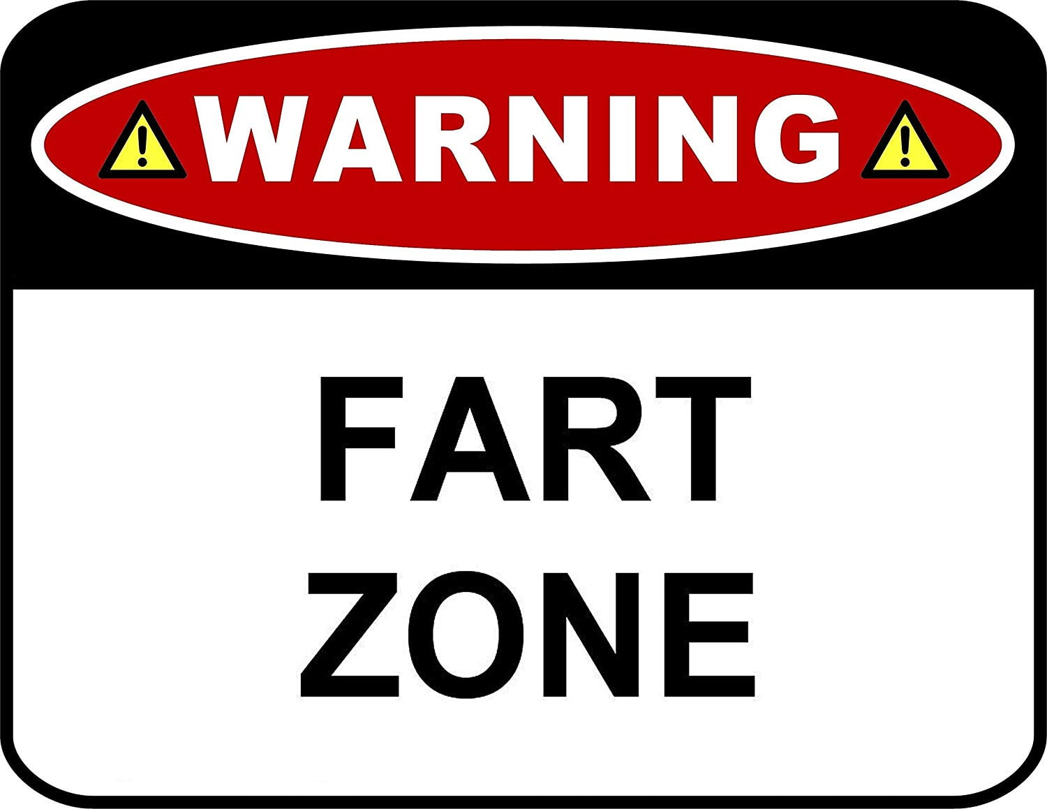 PCSCP Warning Fart Zone (v2) 11 inch by 9.5 inch Laminated Funny Sign ...