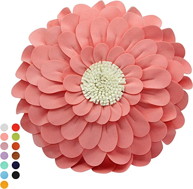 Decorative Flower Pillows – 3D Happy Daisy Flower Throw Pillow - Design ...