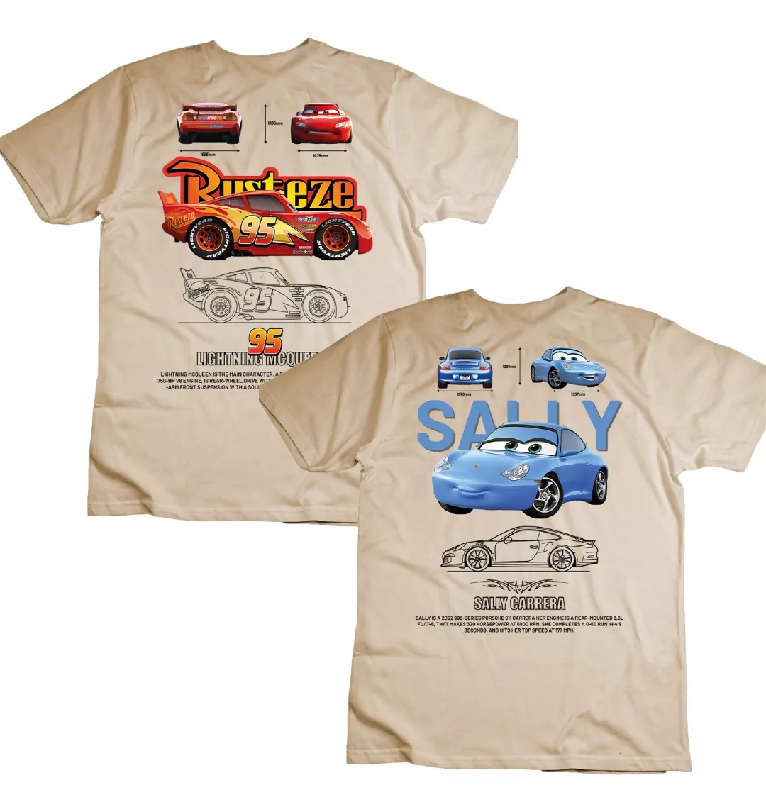 Duo Playera Cars Rayo Mcqueen Y Sally Carrera Gazen | Bodega Aurrera en ...