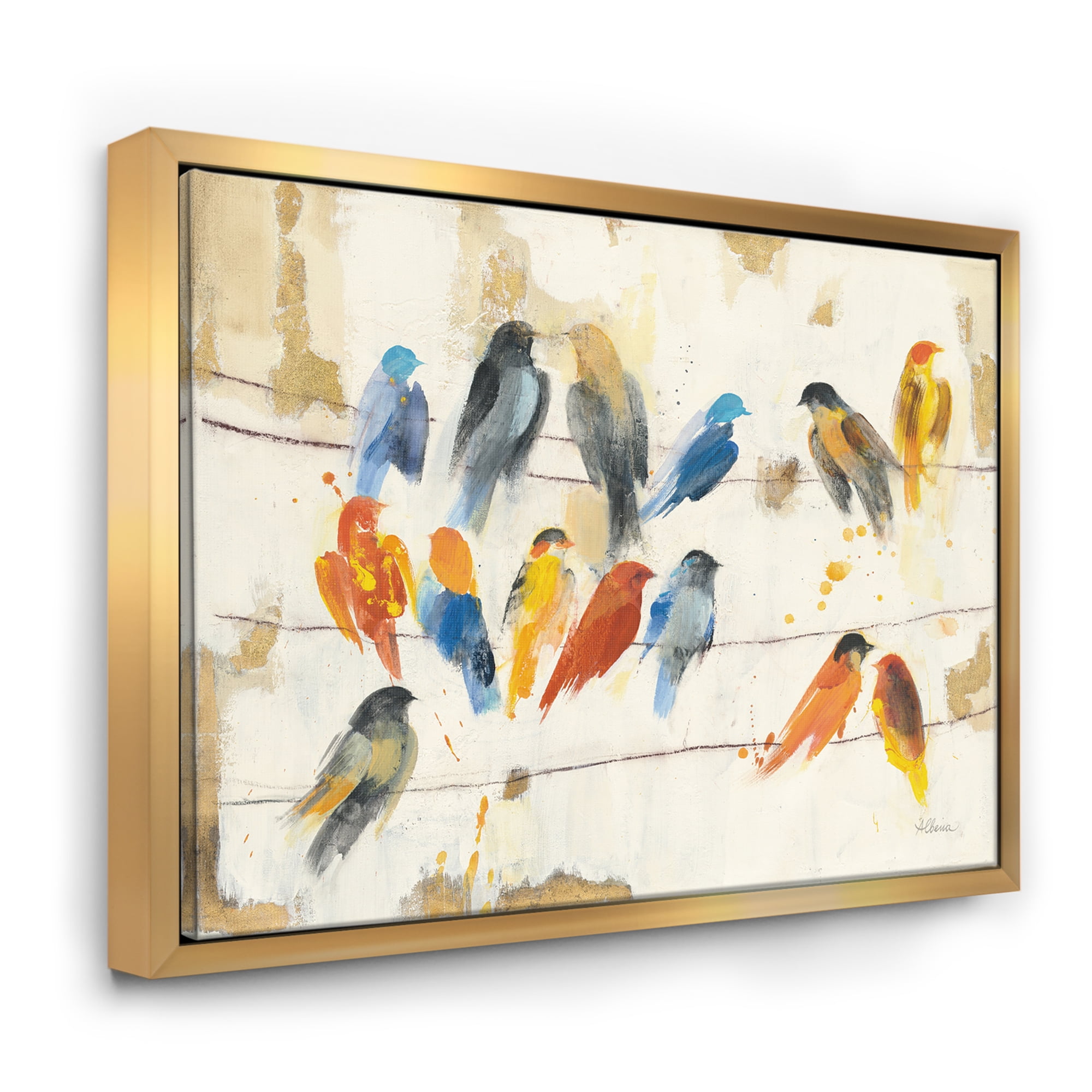 Click here for Designart Multicolor Bird Meeting - Traditional An... prices