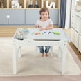Costway Toddlers Wooden Activity Play Table with Storage, Building ...