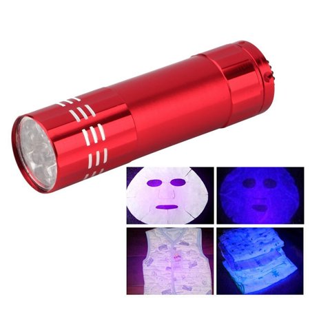 Mini 9 LED Flashlight UV Ultra Violet Torch Light Waterproof Aluminum ...