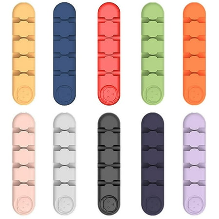 mmirethe Cable Organizer Silicone USB Cable Winder Desktop Tidy Management Clips Cable Holder ...
