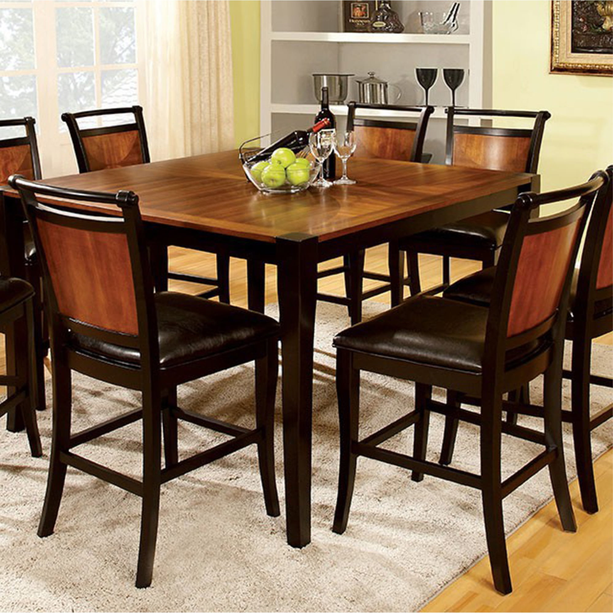 Salida II Transitional Square Counter Height Table , Acacia And Black ...