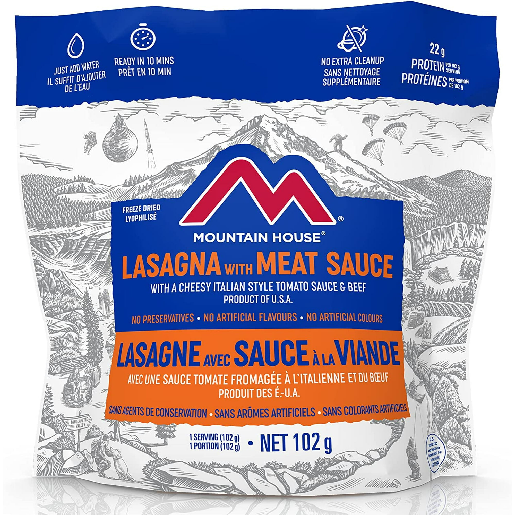 Click here for Mountain House Lasagna With Meat Sauce Pouch Freez... prices