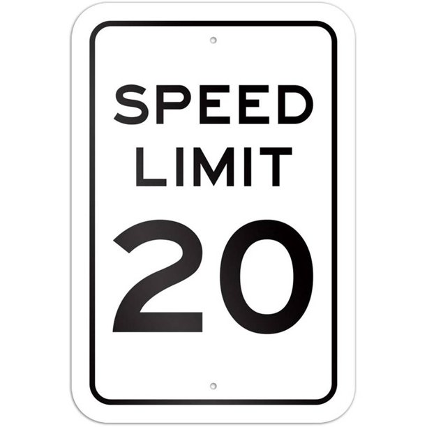 Speed Limit 20 Sign - Walmart.com