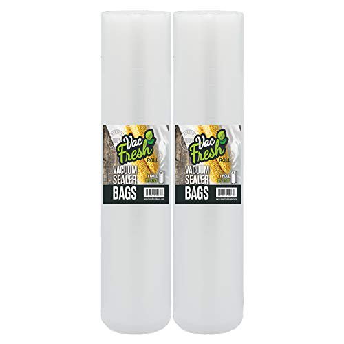 Vac Fresh Food Vacuum Seal Rolls (15" x 50, 2 Rolls) 3.5mil Embossed ...