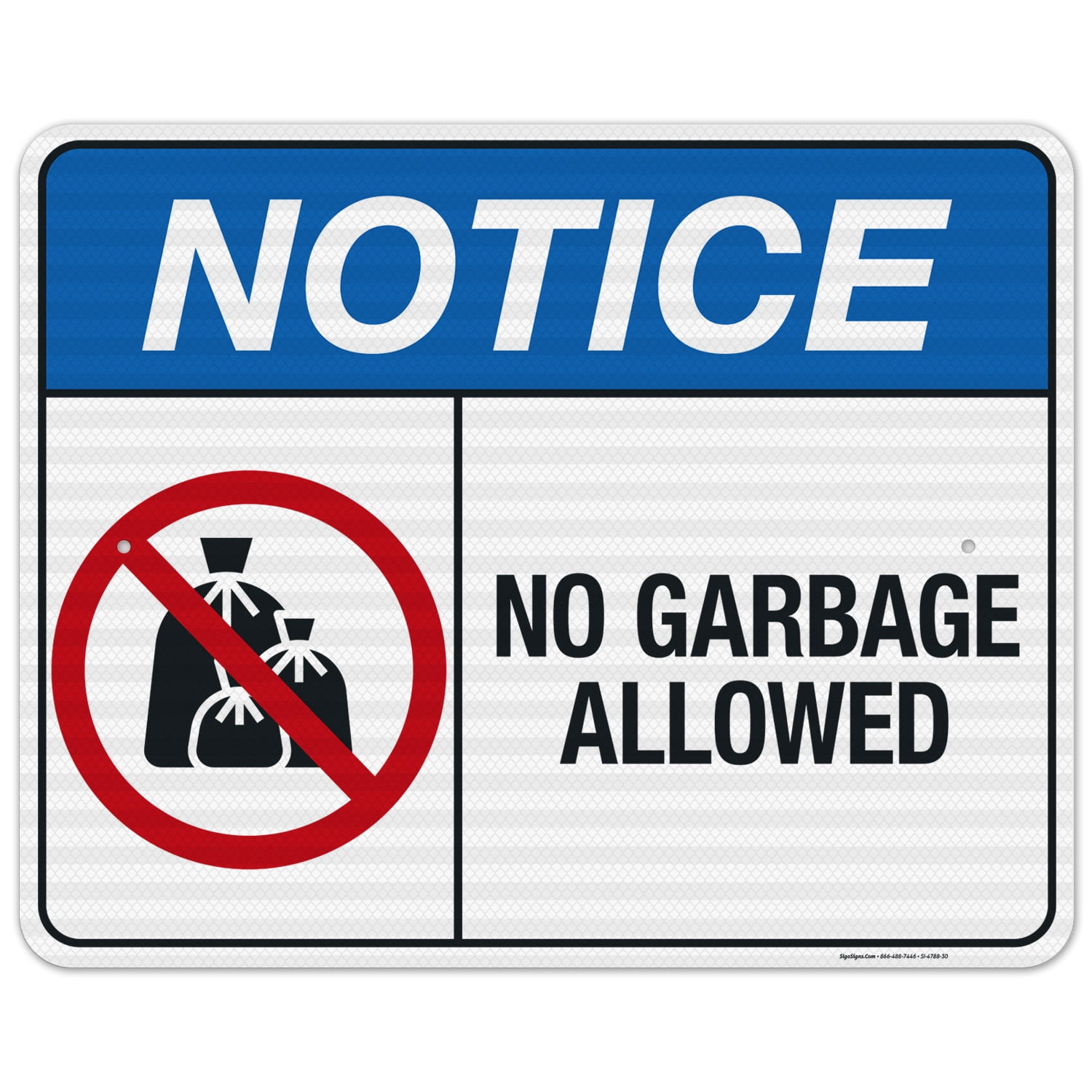 No Garbage Allowed Sign, ANSI Notice Sign, - Walmart.com