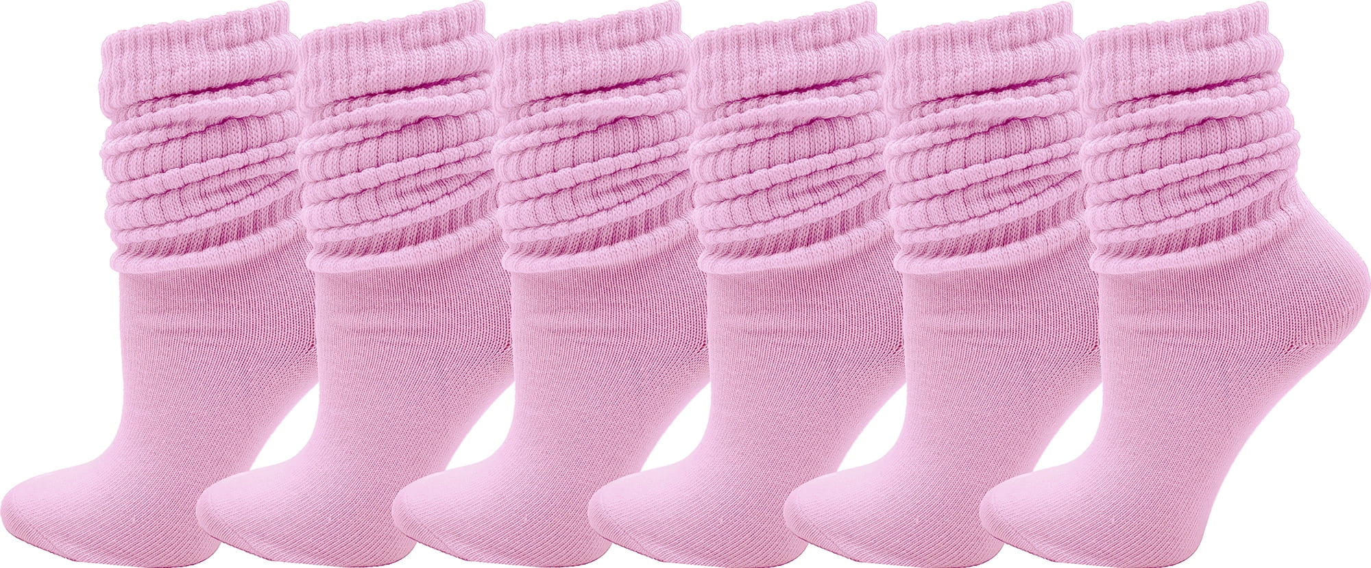 6 Pairs Slouch Socks for Women, Soft Extra Long Scrunch Knee High Sock ...