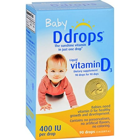 Ddrops Liquid Vitamin D3 400 Iu Drops For Infants - 0.08 Oz, 90 Drops ...