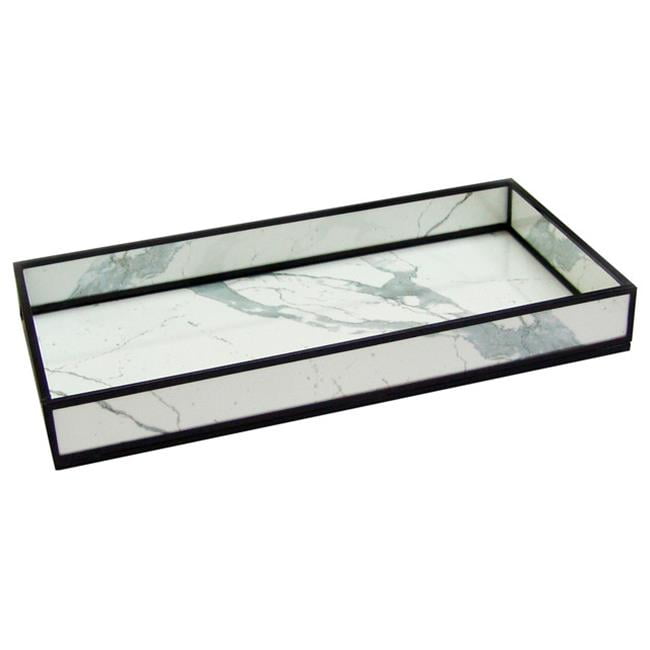 Nu Steel TR-244 Marble Print Decorative Glass Tray - Walmart.com