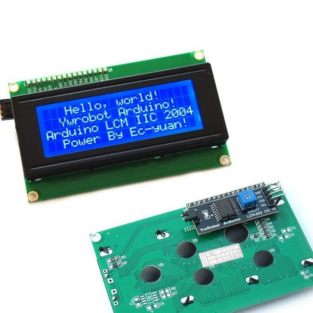 Blue Serial IIC/I2C/TWI 2004 204 20X4 Character LCD Module Display For Arduino - Walmart.com