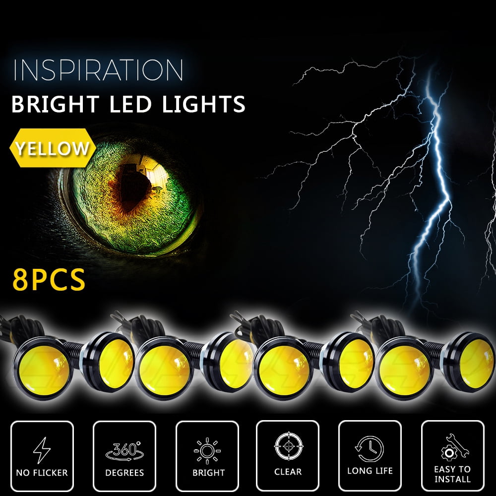 Amber/Yellow Grille Light 8X LED Front Grille Running Marker Light fit ...