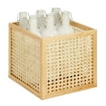 mDesign Natural Cane Square Storage Organizer Bin, 6 Pack, Natural ...