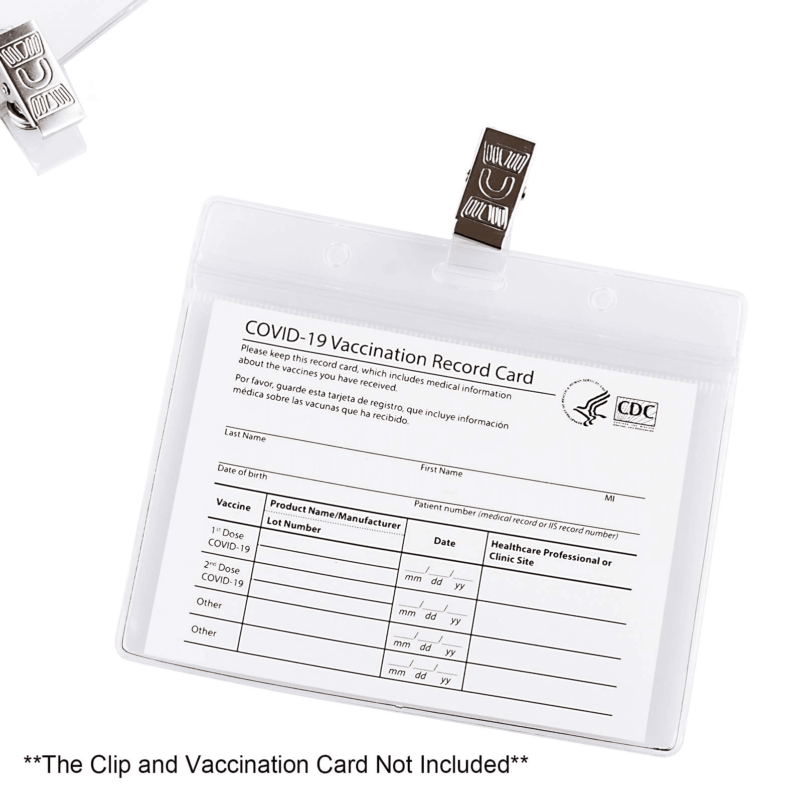 Buy 2 Pack CDC Vaccination Card Protector 4X3 in Immunization Record ...