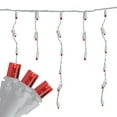 Set of 70 Red LED Wide Angle Icicle Christmas Lights - 6ft White Wire ...