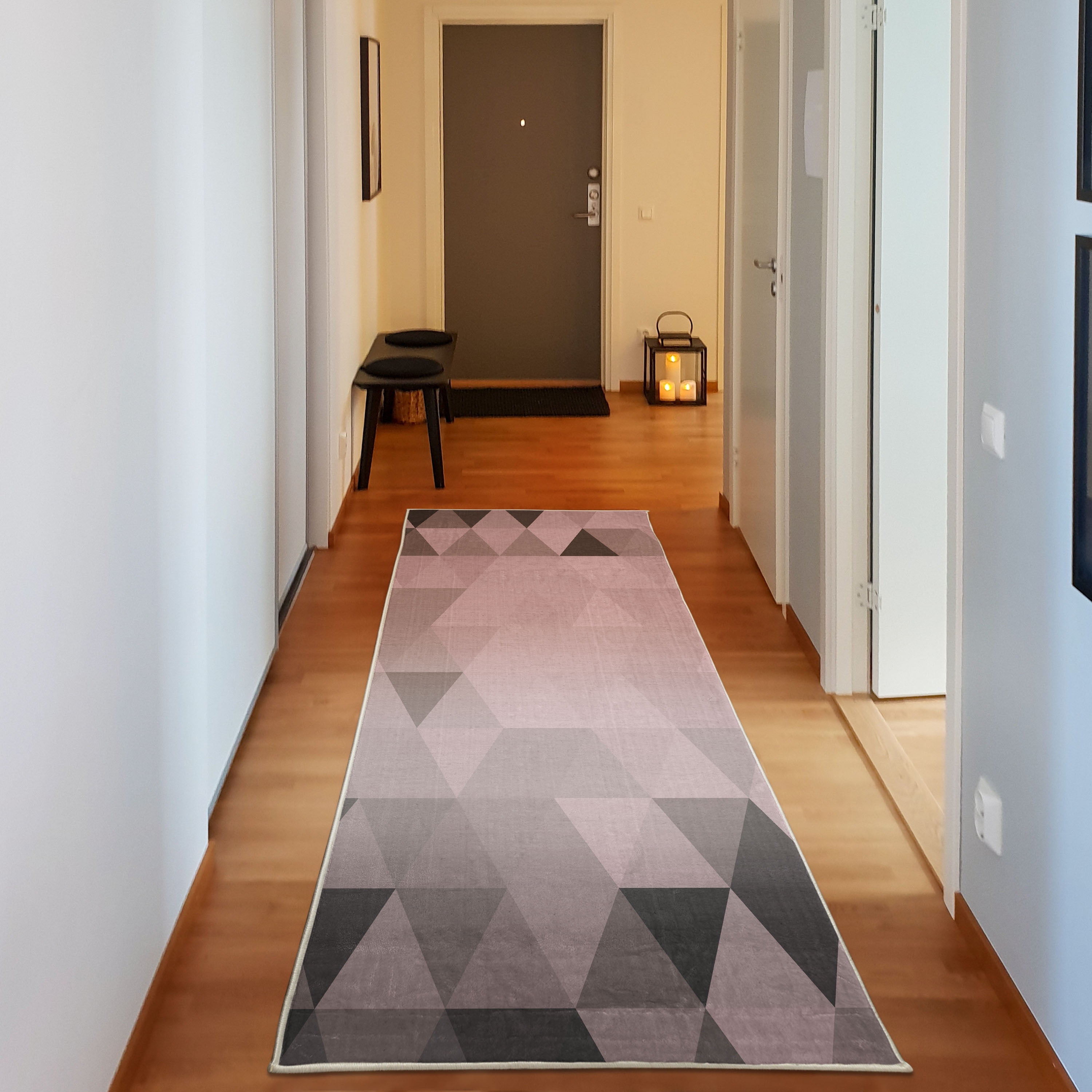 Geometric Decorative Rug, Triangle Mosaic Shapes Patterns with Abstract ...